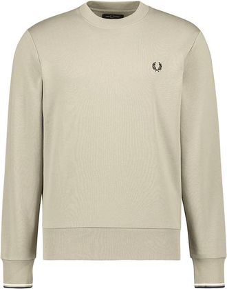 Fred Perry Herren Sweatshirt gr&uuml;n Baumwolle unifarben
