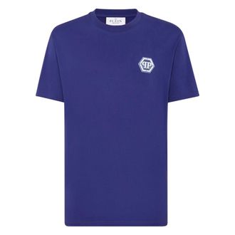 Philipp Plein T-Shirt Rundhals Iconic Plein - - Tops - Herren - Blau - 3XL