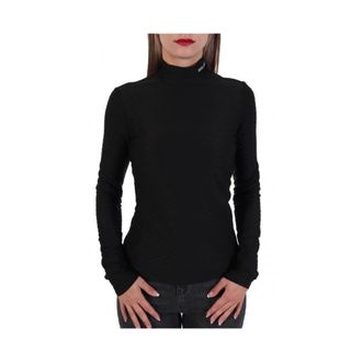 Karl Lagerfeld Lupetto Collar Logo Top - - Tops - Damen - Schwarzk - L