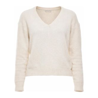 Transit Par-Such Femme, Pulls, Blanc, Taille: 44 FR Pull en maille M&eacute;lange Alpaga Col V Lait