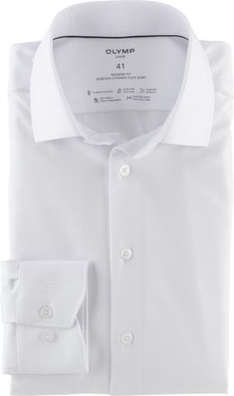 Olymp Herren Oberhemd Langarm Luxor.24.Seven,Twill,modern fit,Global Kent,Weiss 00,38