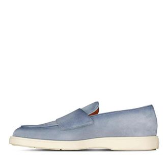Santoni Low-Top Sneaker - Doppel-Monkstraps aus Veloursleder - Gr. 41,5 (EU) - in Blau - f&uuml;r Damen