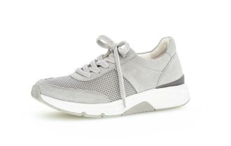 Rollingsoft Keilsneaker ROLLINGSOFT, Damen, Gr. 35, grau (hellgrau), Textil, Veloursleder, Schuhe Sneaker, in sportivem Design, Freizeitschuh, Halbschuh, Schn&uuml;rsc
