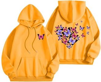 Generic Sweat &agrave; capuche imprim&eacute; tendance pour la Saint-Valentin 2026 (2), jaune, XXL