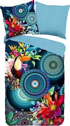 Hip Bettbezug für Doppelbett, 200 x 200 cm, Baumwollsatin, Nr. 30363, Mehrfarbig