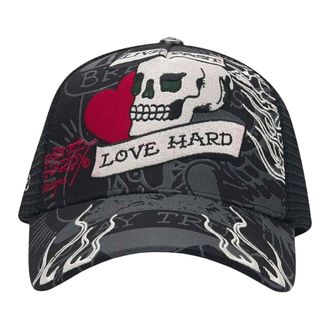 Ed Hardy Casquette Trucker 5 Panneaux Live Fast Love Hard - unisex - Accessoires - Noir - Taille: ONE Size