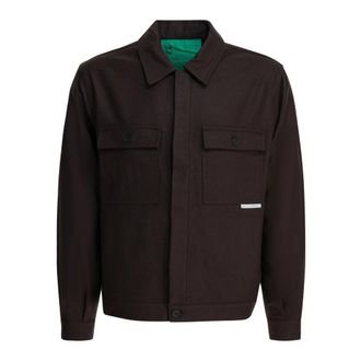 GR10K Wollmischung Overshirt Jacke - - Jackets - Herren - Braun - XL