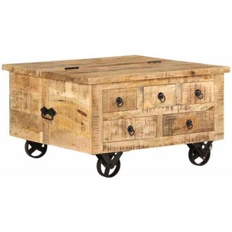 vidaXL Couchtisch Raues Mangoholz 70x70x40 cm - Vidaxl