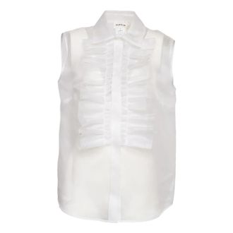 P.A.R.O.S.H. Shake &Auml;rmelloses Shirt - - Tops - Damen - Wei&szlig; - S