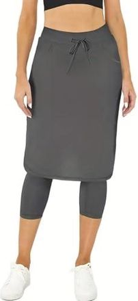 Generic Jupe droite pour femme - Jupe courte de sport - Deux pi&egrave;ces - S&eacute;chage rapide - Tennis - Yoga - Anti-reflet - Fitness - Pantalon de yoga court pour hom