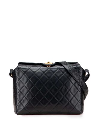 Chanel sac à bandoulière matelassé à logo CC (1991-1994) - Noir
