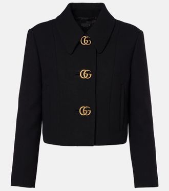 Gucci Veste courte Double G en cr&ecirc;pe de laine