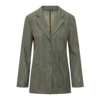 Emporio Armani Femme, Vestes, Vert, Taille: 38 FR Blazer Pliss&eacute;