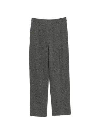 Emporio Armani Herringbone Pleat Trousers - Black