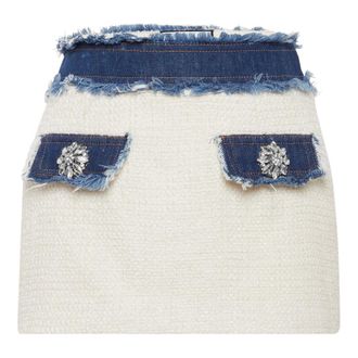 Philipp Plein Femme, Jupes, Blanc, Taille: 42 FR Mini-jupe