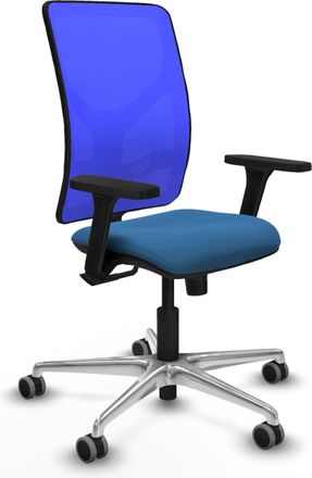 Piqueras y Crespo PC-Stuhl aus blauem Netzstoff, mit 3D-Armlehnen, h&ouml;henverstellbare Lendenwirbelst&uuml;tze, ausgestattet mit 3 Positionen und Schneideschaum, mit Rollen vo