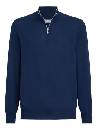Brunello Cucinelli half-zip sweater - Blau