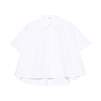 Loewe Baumwoll-Trapez-Shirt - - Blouses & Shirts - Damen - Wei&szlig; - S