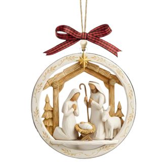 Generic Weihnachtskrippe Weihnachtskugeln | H&auml;ngende flache Acryl Religi&ouml;se Anh&auml;nger,Weihnachtsdekoration Geburtszene - F&uuml;r Weihnachtsbaum Wohnzimmer Festlich