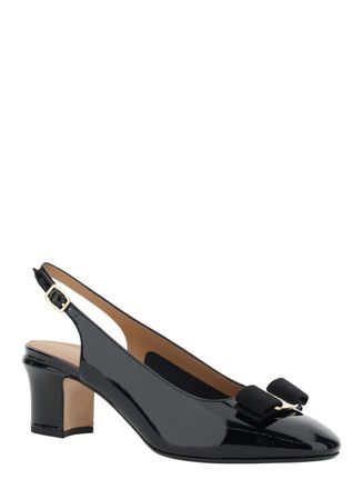 Ferragamo Womens Pumps Vetty Black Leather Calf