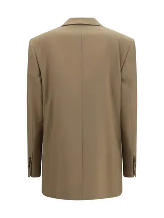 Lardini Womens Double-Breasted Stretch Wool Blend Blazer 420 Blazers & Vests