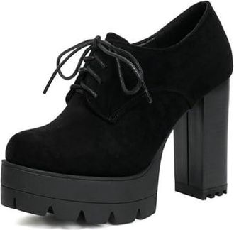 Generic Chaussures &agrave; lacets pour femme - Bout rond - Chaussures de danse - Mocassins tendance et d&eacute;contract&eacute;s, Noir, 40.5 EU