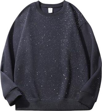 Generic Chandails en molleton pour femme - Couleur unie - Haut surdimensionn&eacute; - Col rond - Manches longues - Automne - Hiver - D&eacute;contract&eacute; - Confortable - Ten