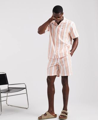 Tommy Hilfiger Shorts mit 8 Zoll Schrittl&auml;nge in gestreiftem Orange, Kombiteil