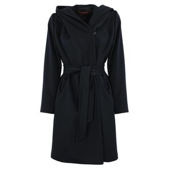 Max Mara Blauer Wollkapuzenmantel - - Coats - Damen - Blau - 2XS