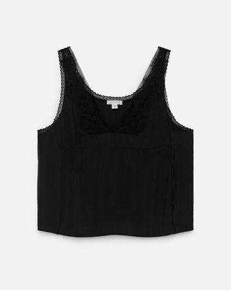 Arket Top Mit Spitze -Schwarz