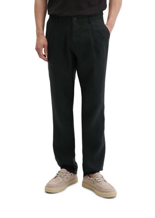 Marc O'Polo Leinenhose MARC OPOLO Osby jogger pleats, Herren, Gr. 34, L&auml;nge 32, schwarz, Web, Obermaterial: 100% Leinen, normal, Hosen