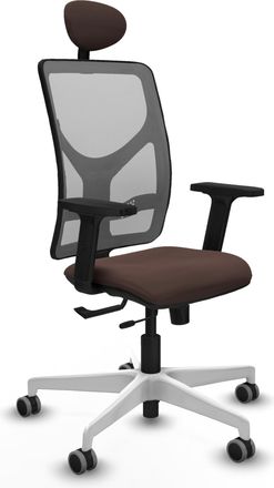 Piqueras y Crespo B&uuml;rostuhl mit 2D-Armlehnen, h&ouml;henverstellbare Lendenwirbelst&uuml;tze und festes Kopfteil, ausgestattet mit Syncro/Traslack und Schneideschaum, Grau/Dunkel