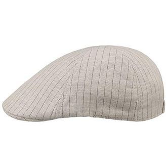 LIPODO Casquette en Lin Classic Stripes Homme - Gavroche Coton avec Visiere, Visiere Ete Printemps-ete - S (55-56 cm) Beige-mouchete