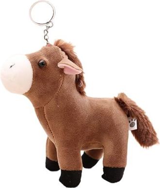 Generico Tour De Poup&eacute;es De Cheval -Splush Horse Keychain | Cha&icirc;ne De Cl&eacute; Animal | Peluche Animal Suspendue | Mignon Cl&eacute; Cl&eacute; En Peluche Pour Sacs, Gris marron,