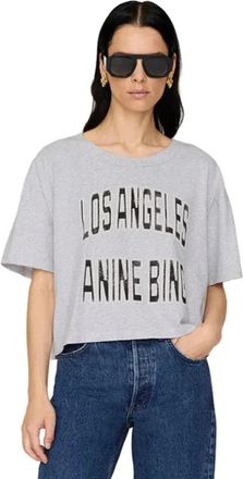 Anine Bing Johnny Cropped Tee - - Tops - Damen - Grau - M