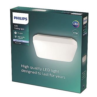 Philips Mauve, Plafonnier LED 17 W, Carré, Blanc Froid 4000K, Blanc