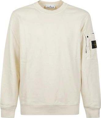 Stone Island Homme, Sweatshirts et sweats &agrave; capuche, Beige, Taille: L Logo SweaT-shirt