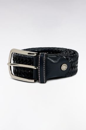 Eden Park Ceinture En Cuir Tress&eacute; Marine
