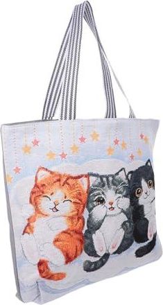 Valiclud Sac Fourre-tout Femme Brod&eacute; Chat Grand Format Sac &agrave; Bandouli&egrave;re L&eacute;ger pour &Eacute;cole Shopping Voyage et Loisirs Cadeau Pratique pour Femmes