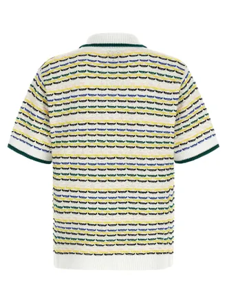 Casablanca Tuck Stitch Cotton Knit Shirt - Cream