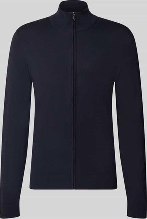 Mc Neal Slim Fit Strickjacke aus Viskose-Mix mit Stehkragen