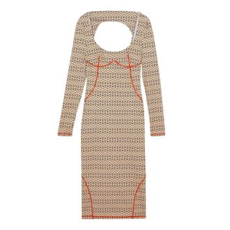 Patrizia Pepe Femme, Robes, Brun, Taille: 36 FR Craft Monogram Dress