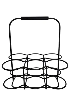 Blomus Flaschentr&auml;ger Wires, Schwarz, Metall, 29x34x20 cm, K&uuml;chenzubeh&ouml;r, Flaschentr&auml;ger