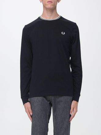 Fred Perry T-shirt &agrave; manches longues en jersey de coton avec logo brod&eacute;