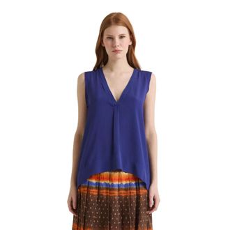 Maliparmi Top Fluid Crepe - - Tops - Damen - Blau - XL
