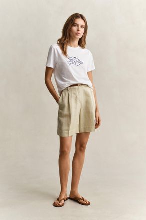 GANT Damen Formelle Shorts aus Leinenmix (46) OAT BEIGE