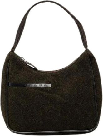 Prada Sac bandouli&egrave;re Pre-owned en laine - Femme - Pre-owned - Brun - Taille: ONE Size