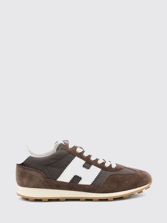 Hogan H727 Sneaker aus Veloursleder und Nylon mit Monogramm und gekerbter Sohle