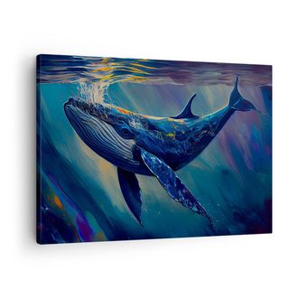 Arttor Bilder auf Leinwand Wal Ozean Unterwasser Leinwandbild 70x50cm Wandbilder Dekoration Wohnzimmer Schlafzimmer Küche Deko Klein Wanddeko Bild Wand Kunst