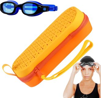 Generico Etui für Schwimmbrille | Wiederverwendbares Etui für Schneebrille mit Abflussloch | tragbares Zubehör zum Schwimmen, Silikonhülle für den täglichen Ge